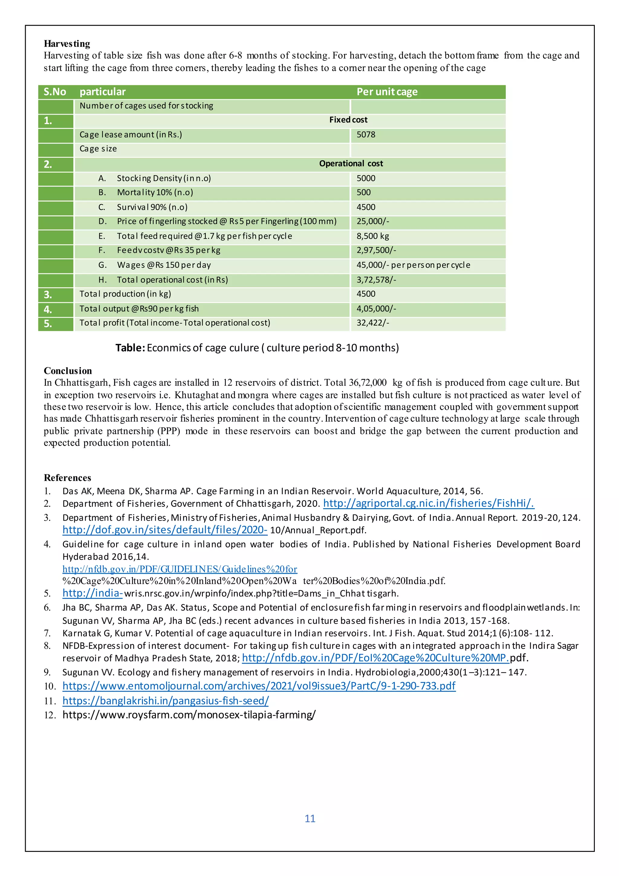 cage culture in Chhattisgarh 2021 | DOCX