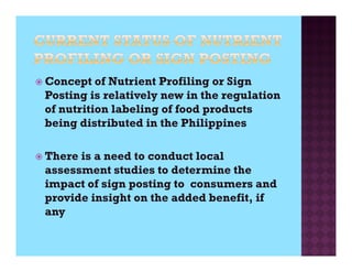 Current status of nutrition & health claims in philippines | PDF