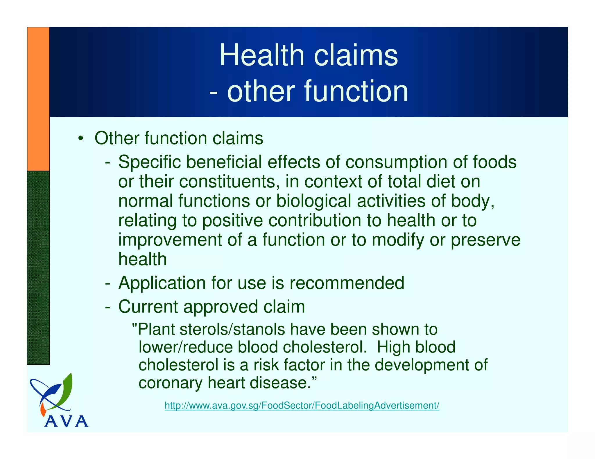 Current status of nutrition & health claims in singapore | PDF