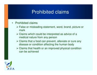 Current status of nutrition & health claims in singapore | PPT