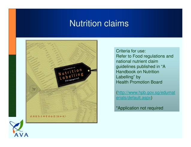 Current status of nutrition & health claims in singapore | PDF ...