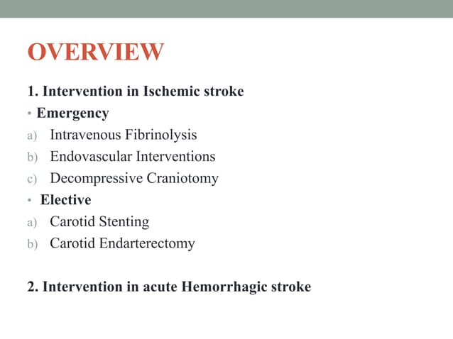 Current status of stroke intervention | PPT