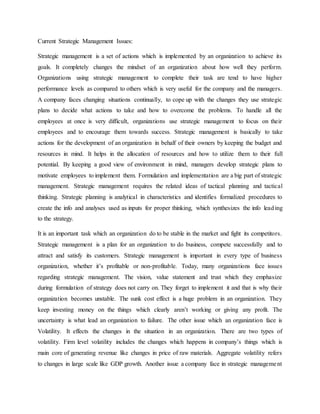 Term Paper - Current strategic management issues | DOCX