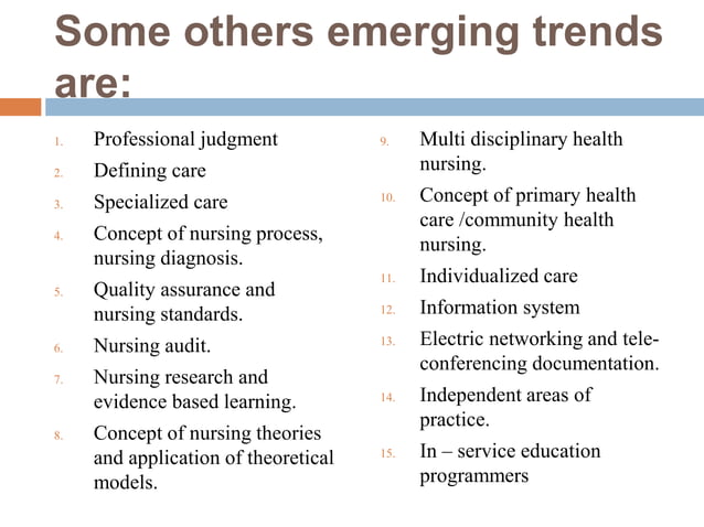 Currents trends and issues in management in nursing | PPTX | Eldercare ...