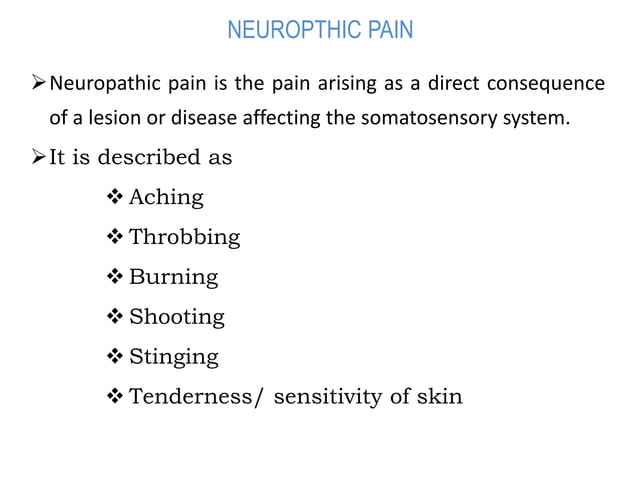Current therapies in management of neuropathic pain | PPTX | Brain and Nervous System Disorders ...