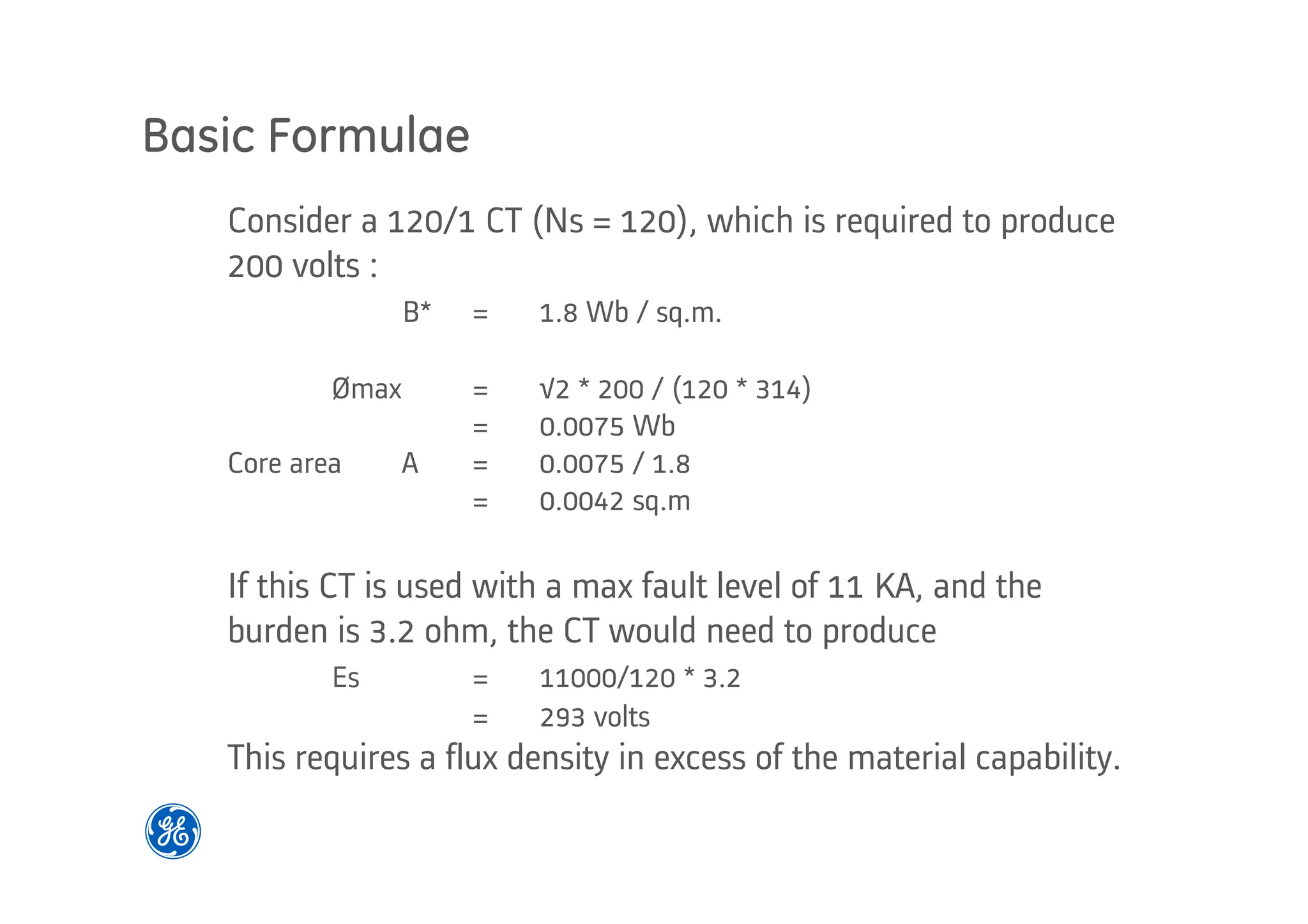 Current Transformers Parameter Design And Graphs Size And Design