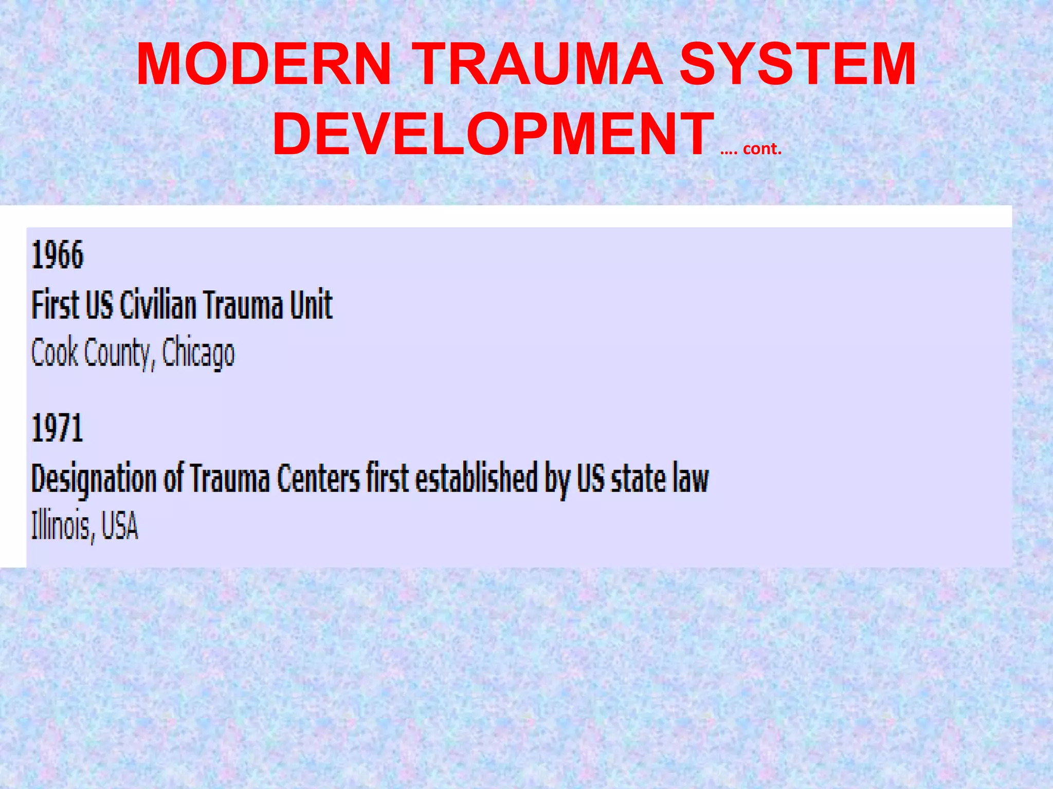 Current trauma manag, trauma system | PPTX