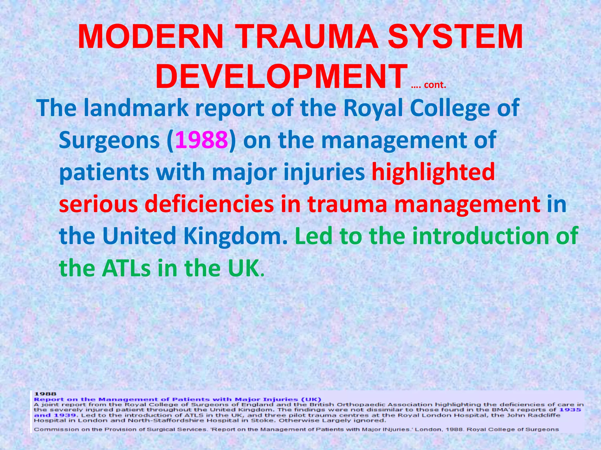 Current trauma manag, trauma system | PPTX