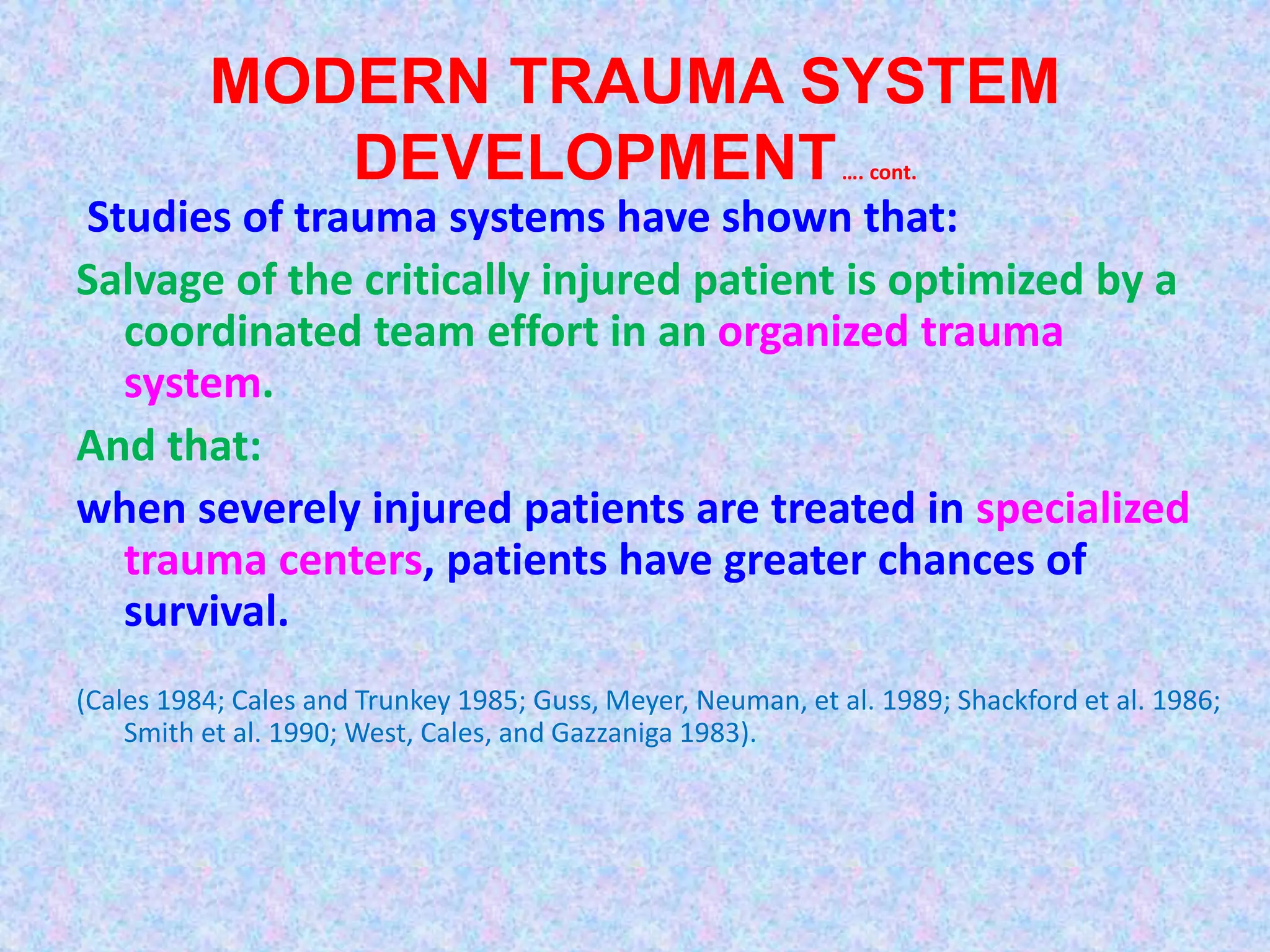 Current trauma manag, trauma system | PPTX