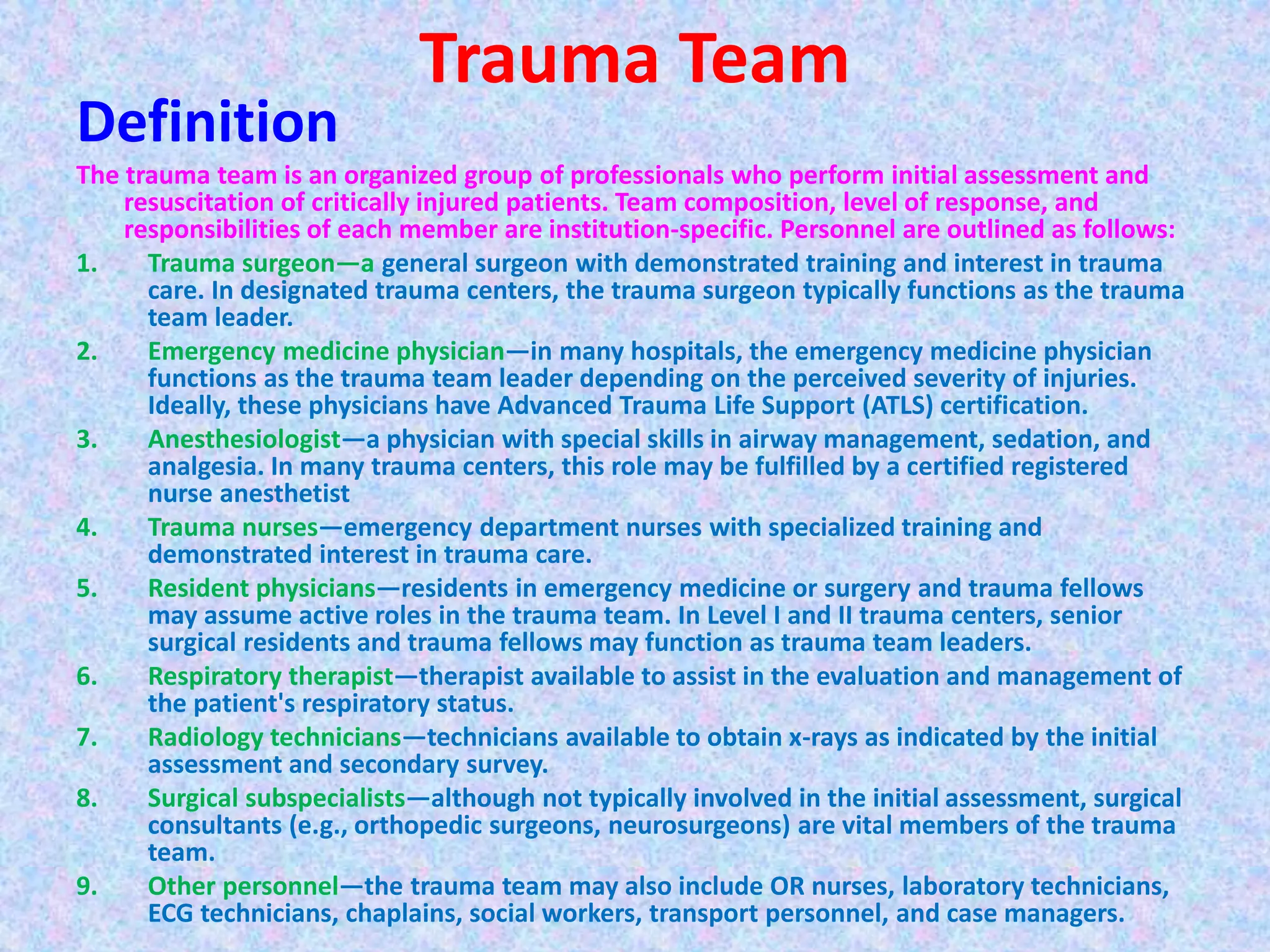 Current trauma manag, trauma system | PPTX