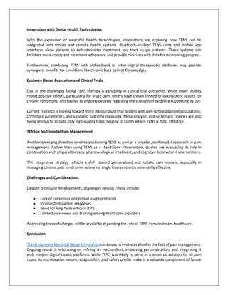 Current Trends and Future Directions in TENS Therapy Research | PDF