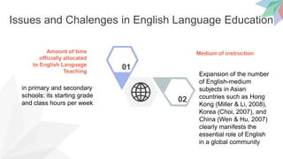 Current trends and issues in english language education in asia. | PPTX