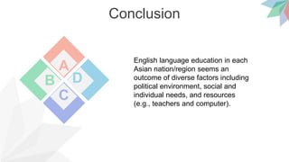 Current trends and issues in english language education in asia. | PPTX