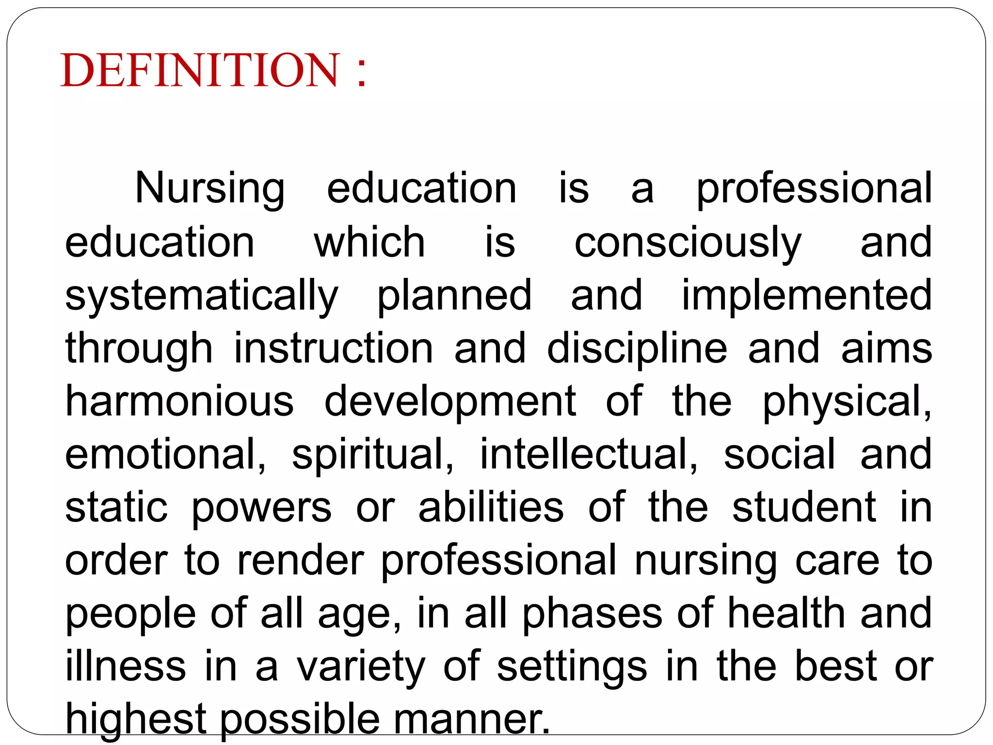 Current trends and issues in nursing education | PPTX