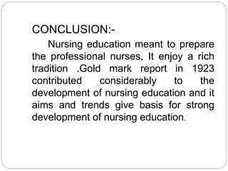 Current trends and issues in nursing education | PPTX