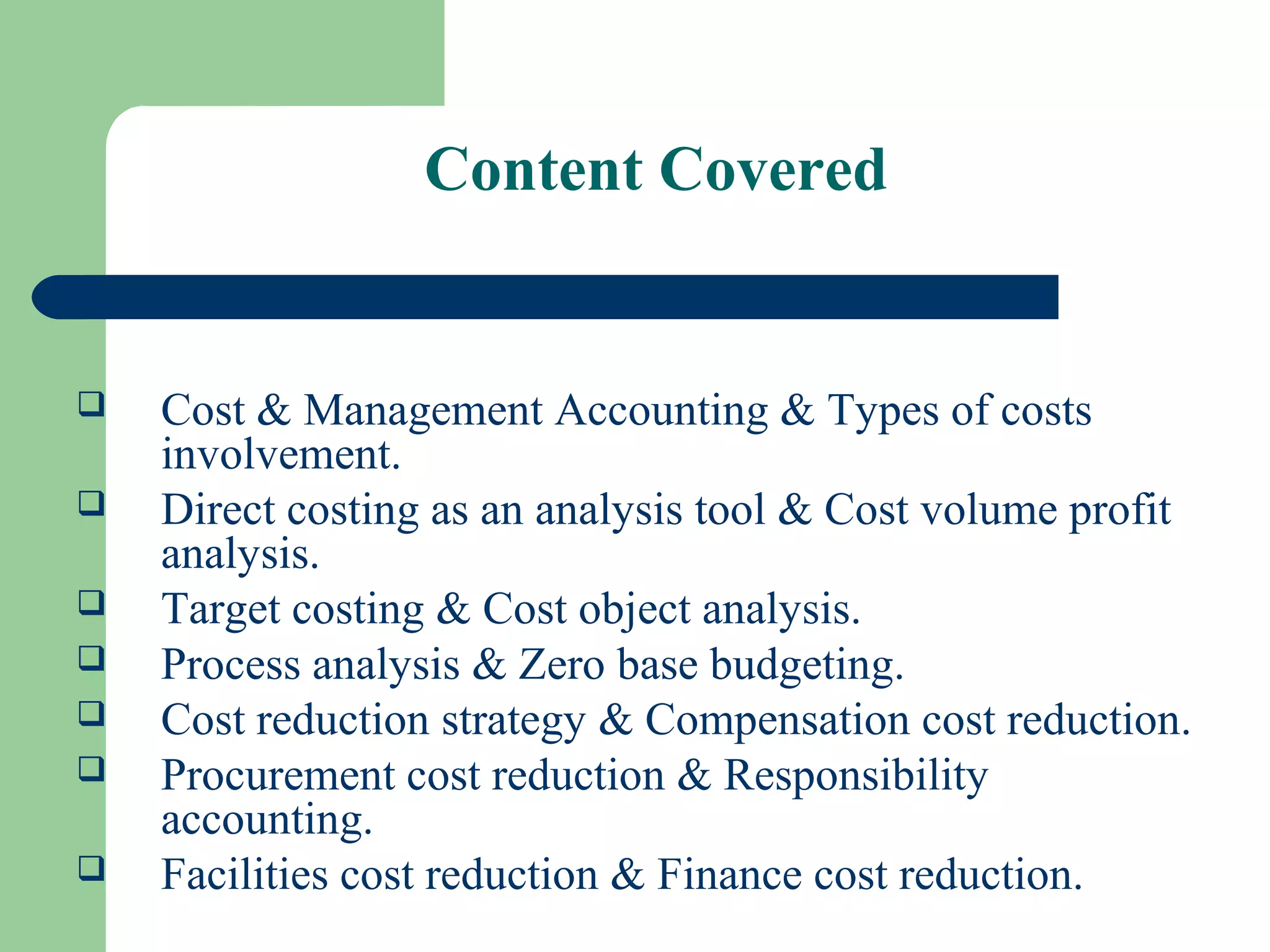 Current trends in cost & management accounting | PPT