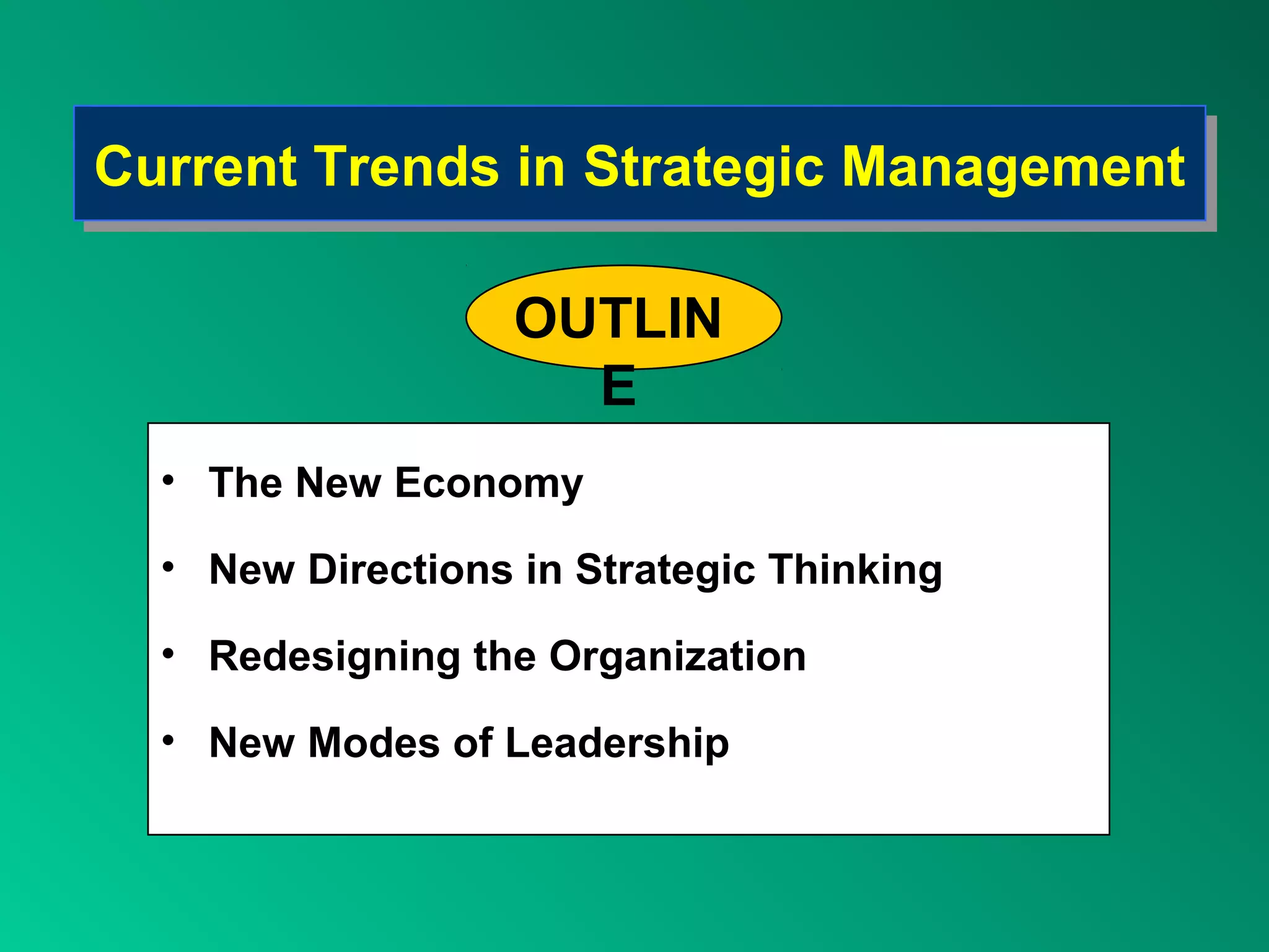 Current trends in strategic management | PPT