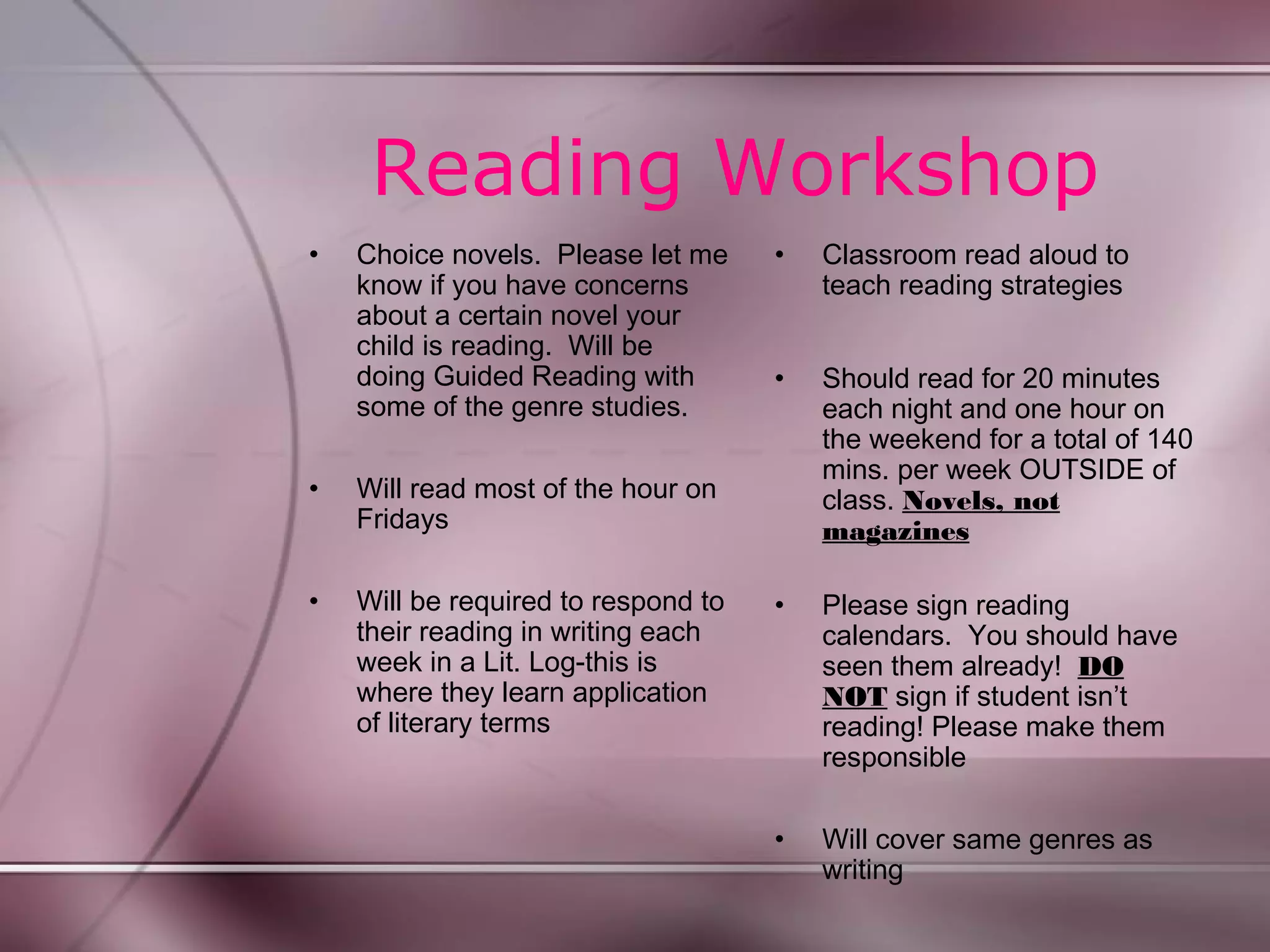 Curric. night 7th | PPT