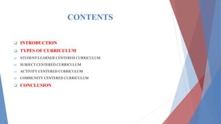 CURRICULAM ON TYPES OF TEACHER EDUCATION | PPT