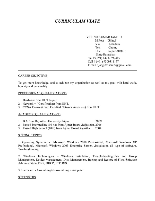 Curriculam viate | DOCX