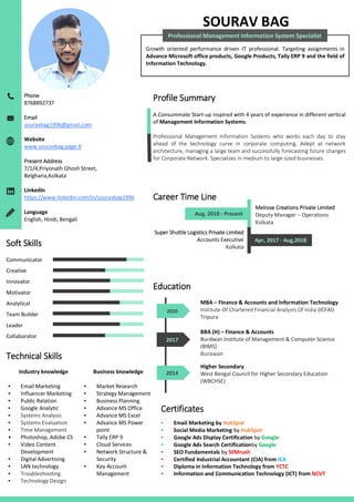 Curriculum Vitae - Sourav Bag | PDF
