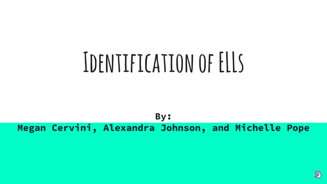 Identification of ELLs | PPT