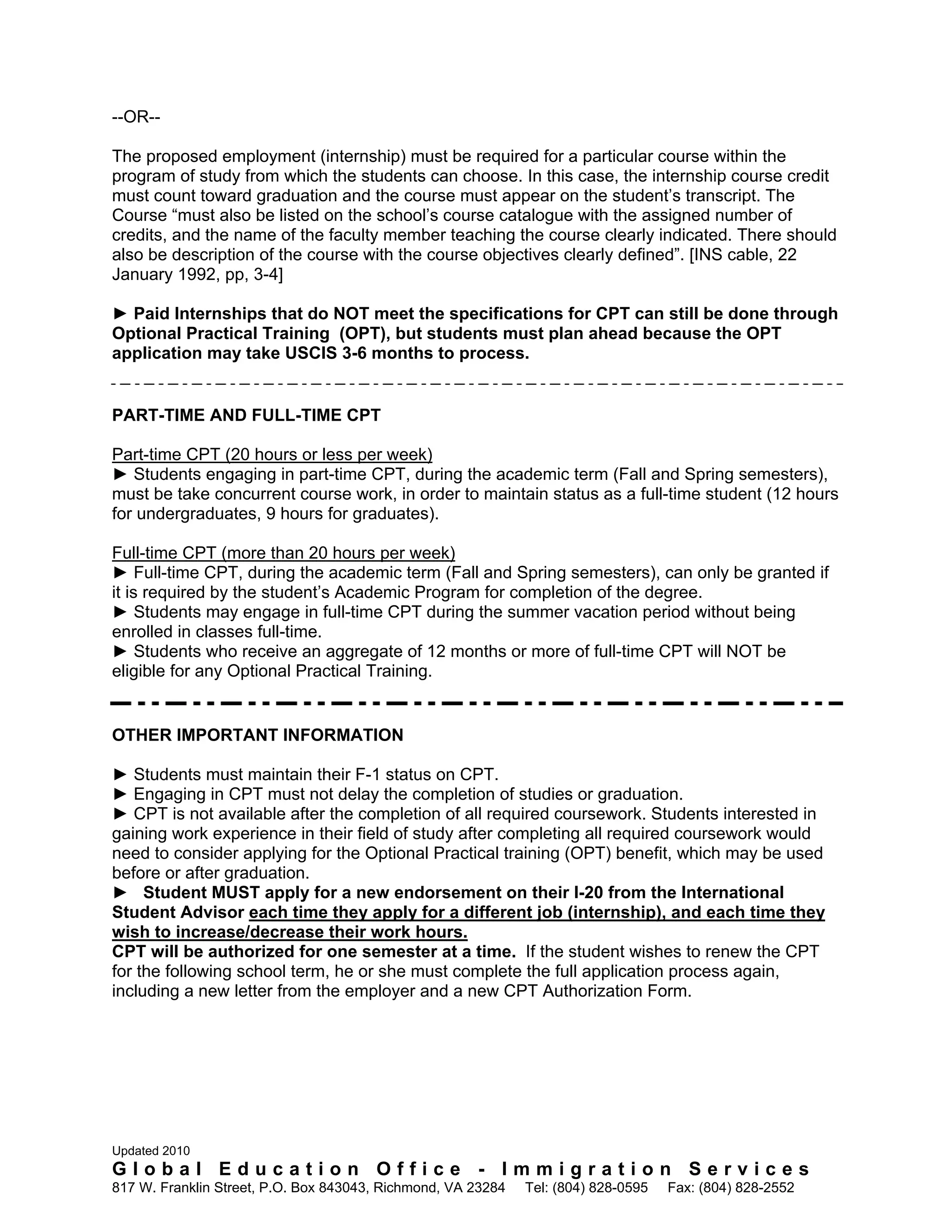 Curricular practical training | PDF | Undergraduate Education | College ...