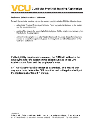 Curricular practical training | PDF
