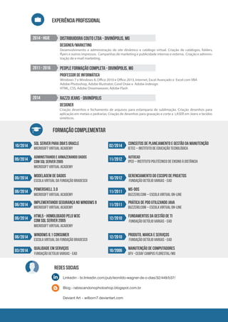 Curriculo para Designer leonildo wagner - 08-2016 | PDF