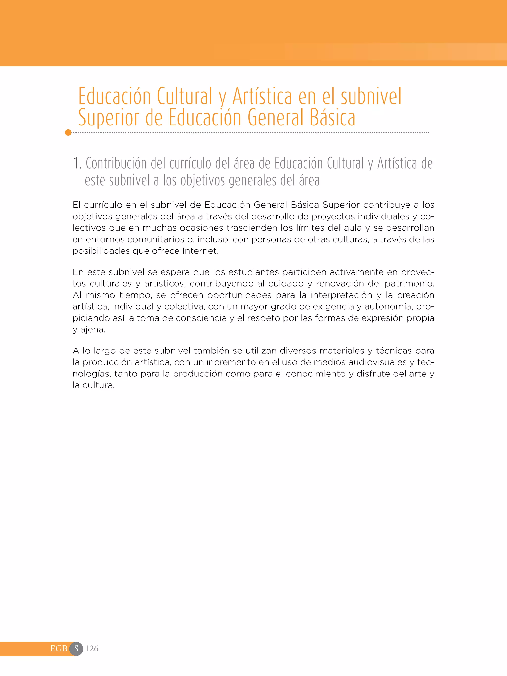 Curriculo educacion cultural y artistica | PDF