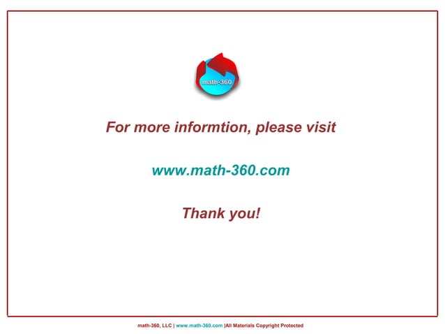 Math 360 Curriculum Ppt