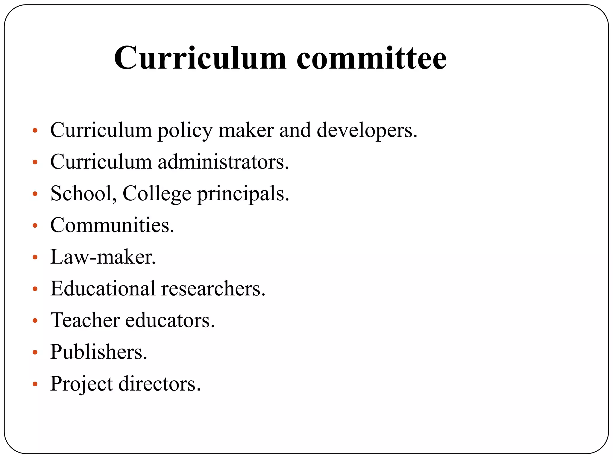 Curriculum | PPTX