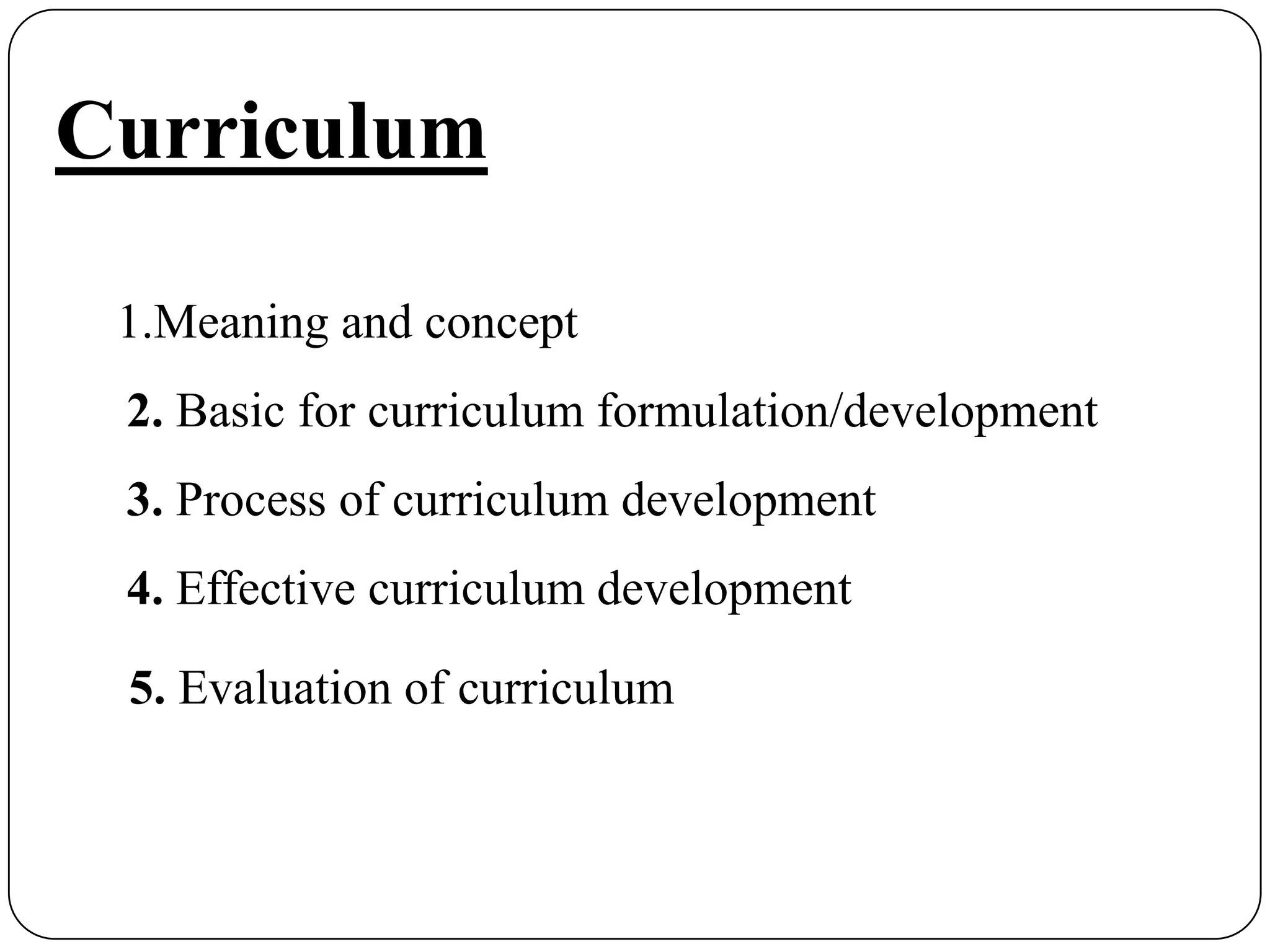 Curriculum | PPTX
