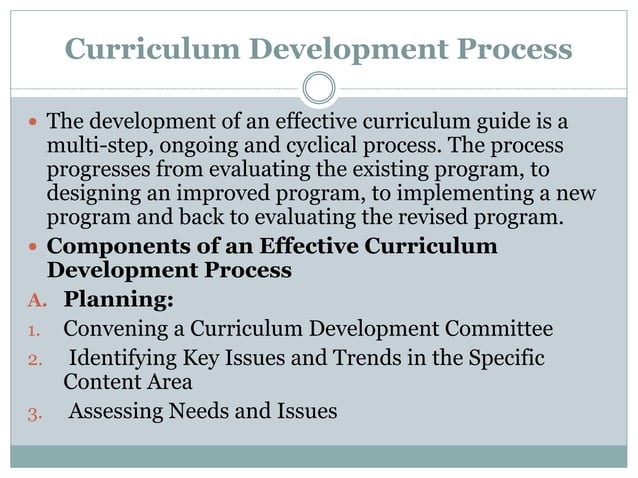 Curriculum development