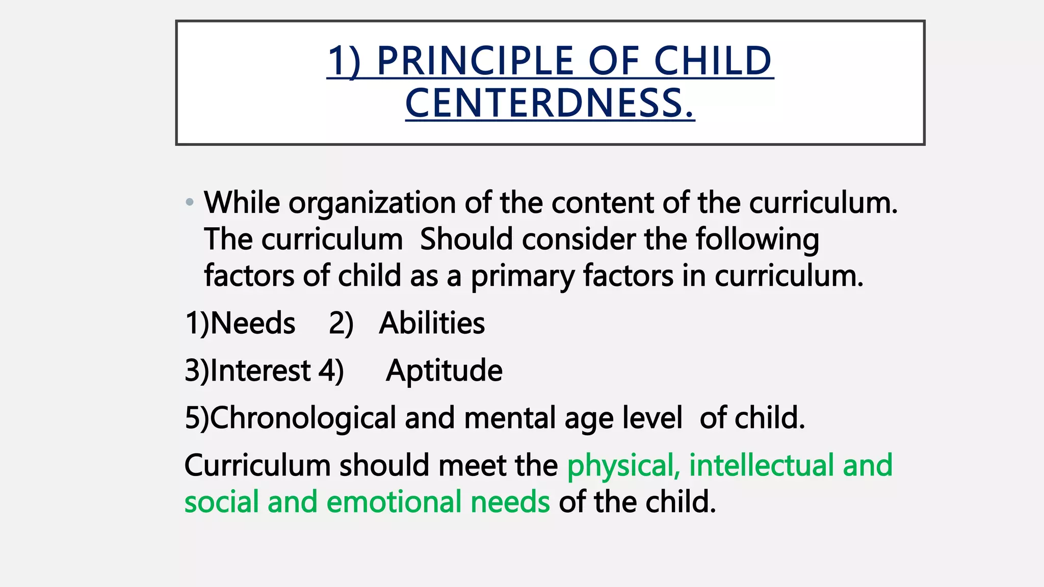 Curriculum and its principles | PPTX