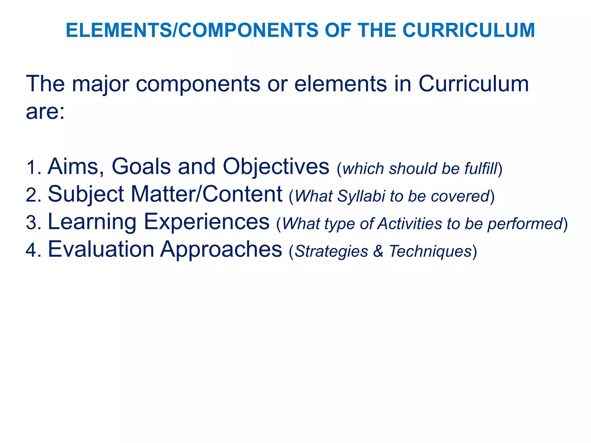 Curriculum Concept & Meaning | PPTX