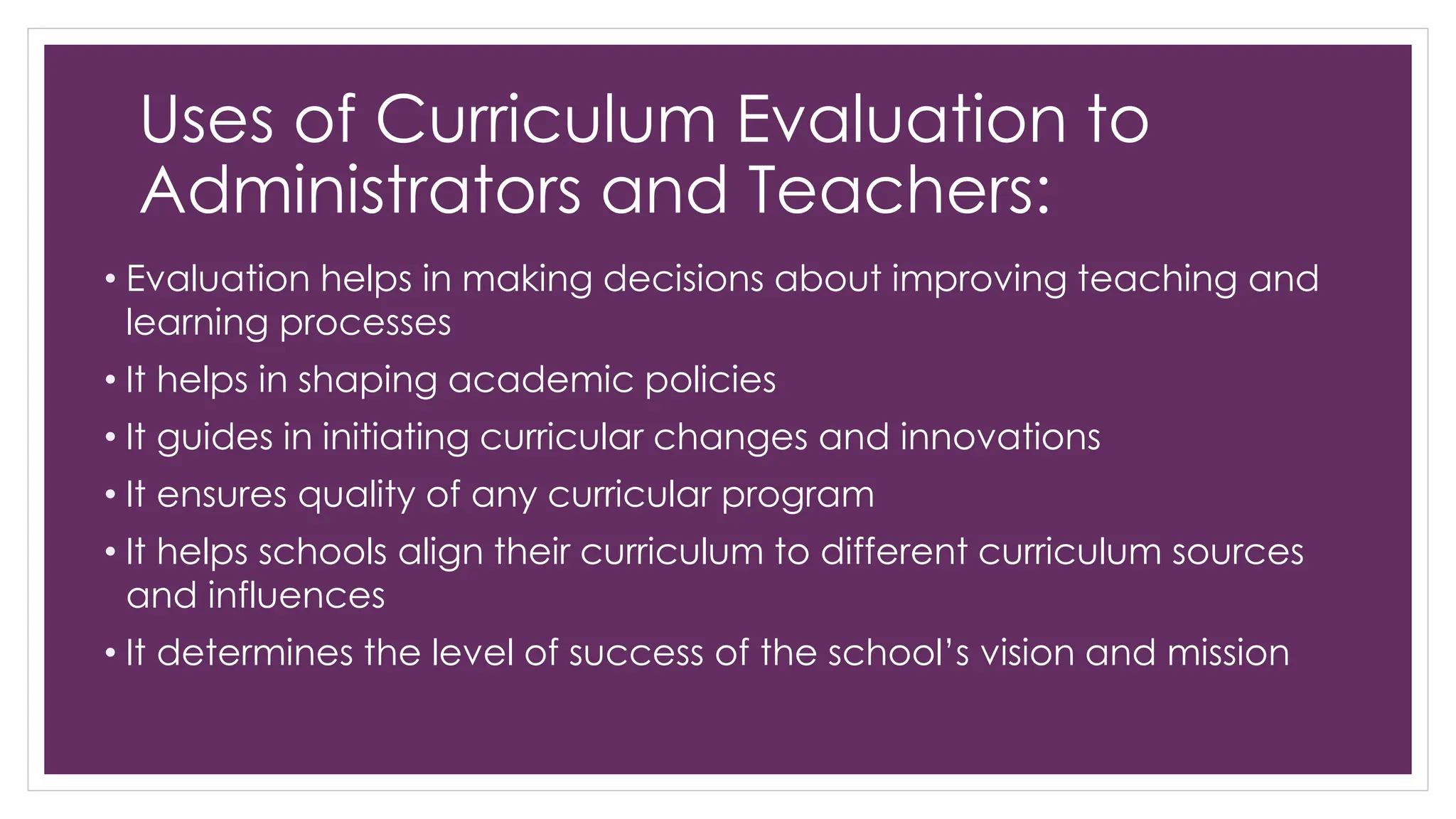 Curriculum Evaluation Chapter 6 Pptx