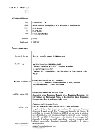 CV Francesco Boccia | PDF