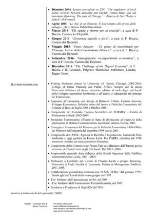 Boccia, il curriculum dopo la correzione | PDF