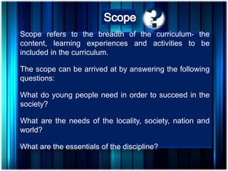 Curriculum its meaning, nature and scope | PPTX