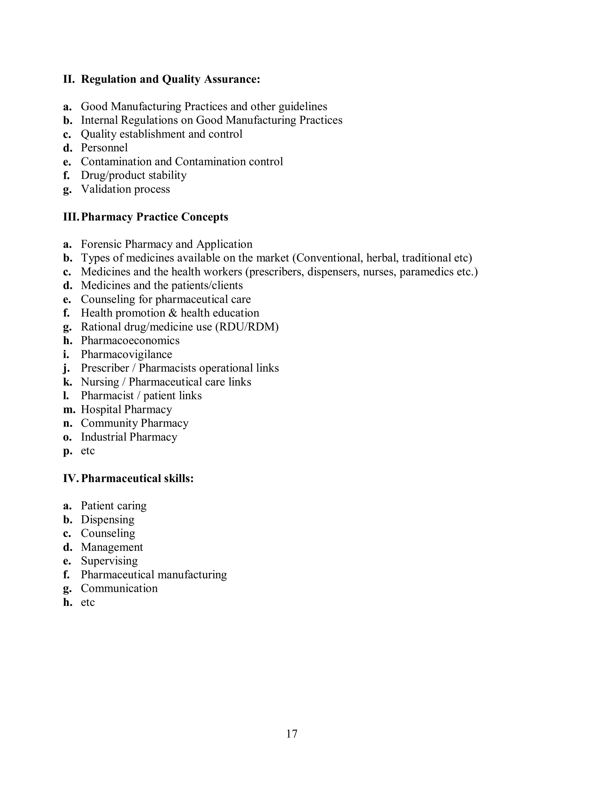 Curriculum mc pharm-unza - finalcopy | PDF