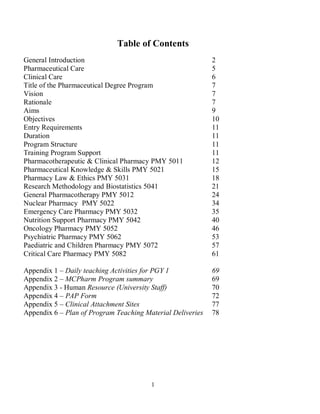 Curriculum mc pharm-unza - finalcopy | PDF
