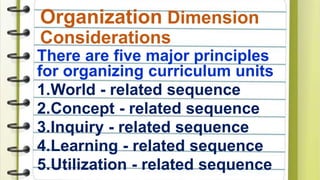 Curriculum organization | PPTX