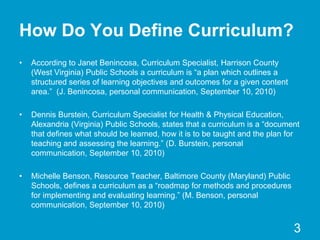 Curriculum - What the Experts Have to Say | PPTX