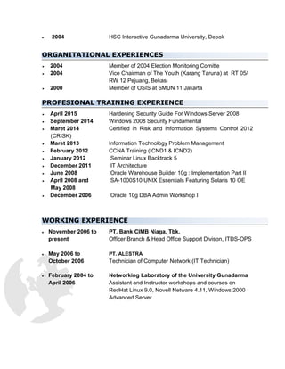 Curriculum vitae santoso adi priyono 2016 | PDF