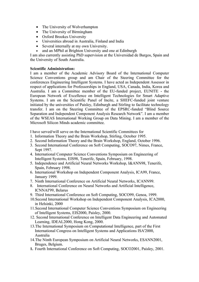 Curriculum Vitae | DOC | Postgraduate Education | College Education