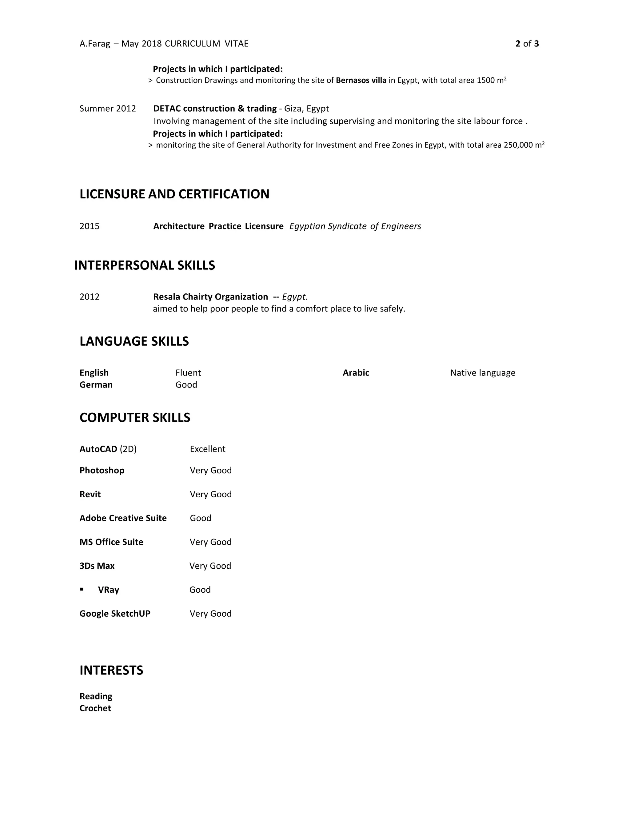 Amr Farag (Junior Architect) | PDF