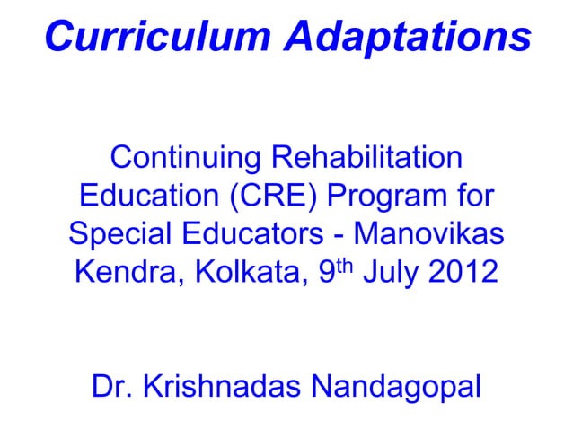 Curriculum Adaptation.ppt | Special Education | Education