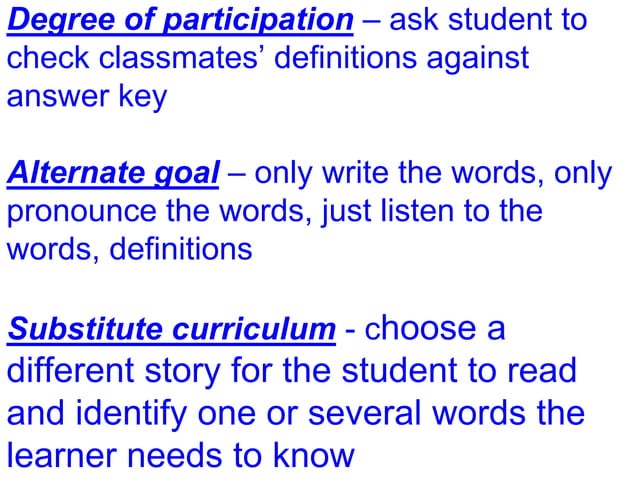 Curriculum Adaptation.ppt | Special Education | Education