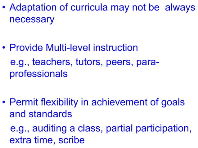 Curriculum Adaptation.ppt | Special Education | Education